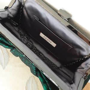 Glint | Bags | Glint Emerald Green And Black Lace Bag Nwot | Poshmark